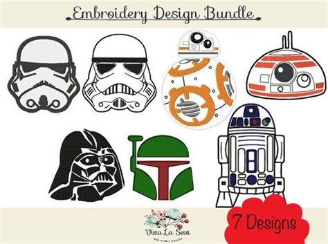 Star Wars Starwars Embroidery Design Bundle 7 Different Etsy Star