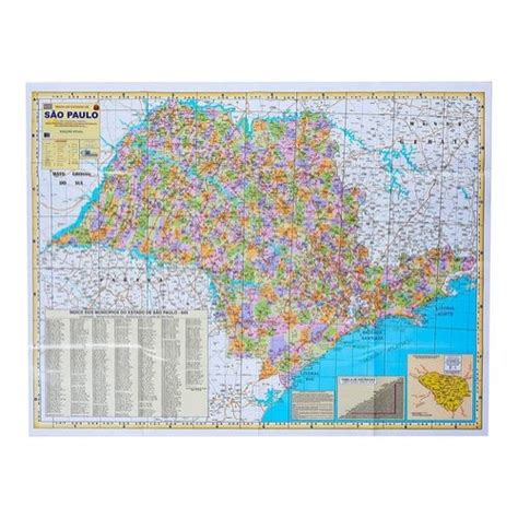 Mapa Do Estado De São Paulo Político E Rodoviário Atualizado em