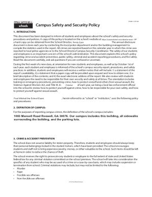 Fillable Online Campus Safety And Security PolicyEsani2023 1 Pdf Fax