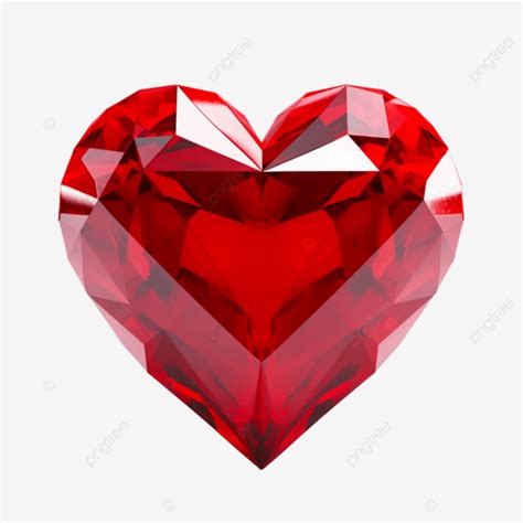 Día De San Valentín Corazón Rojo Vidrioso Brillante PNG dibujos