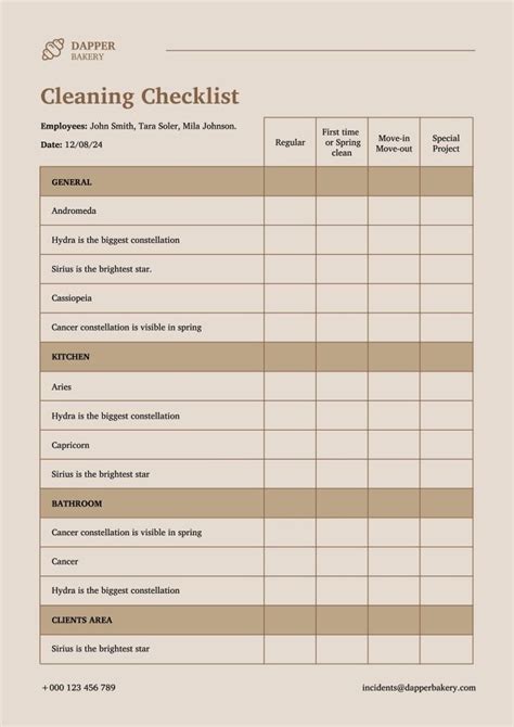 8 Free Cleaning Checklist Templates In Ms Word Format Artofit