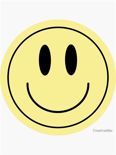 Yellow Smiley Face Sticker For Sale By CreativeMisc Redbubble
