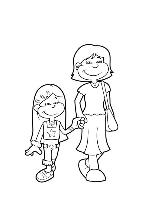 Coloriage Heureuse Maman Et Fille T L Charger Et Imprimer Gratuit Sur