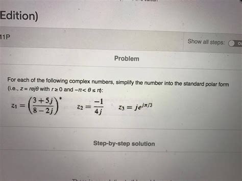 solved for each of the following complex numbers simplify
