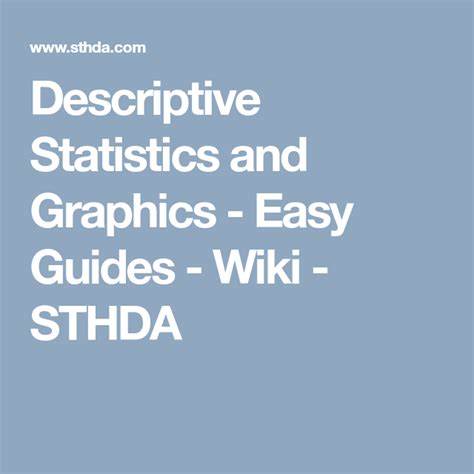 Descriptive Statistics And Graphics Easy Guides Wiki Sthda