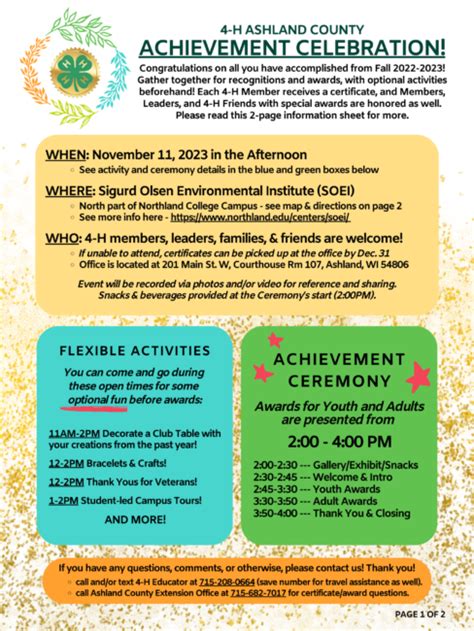 2023 4 H Achievement Celebration Extension Ashland County