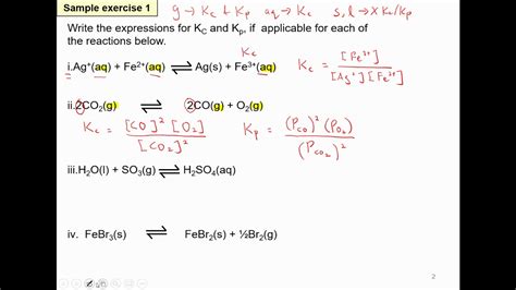Lecture 6 Equilibrium Constant Expression YouTube