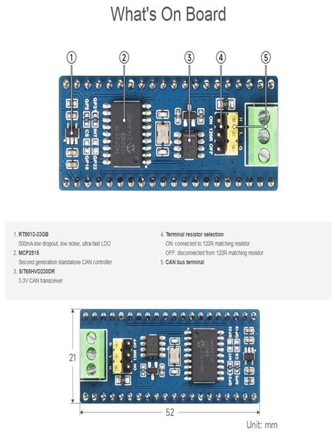 Waveshare Para Raspberry Pi Pico Can Bus Module B Que Permite La C