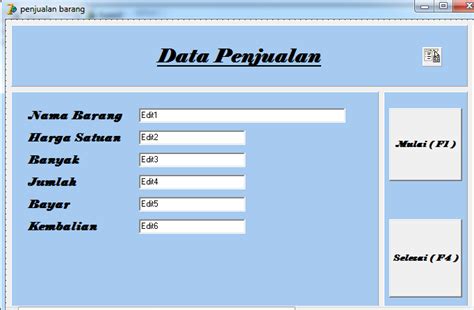 contoh program penjualan delphi 7 dengan database acc