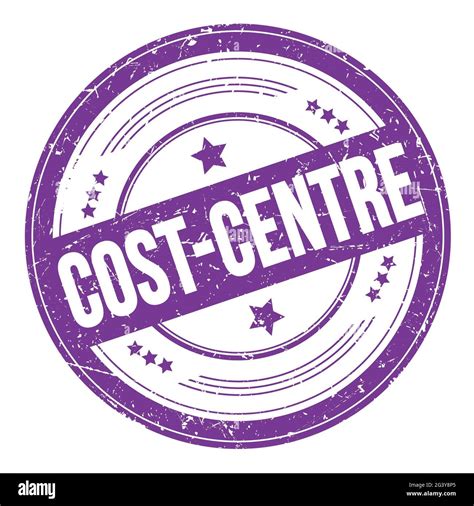 COST CENTRE Text On Violet Indigo Round Grungy Texture Stamp Stock
