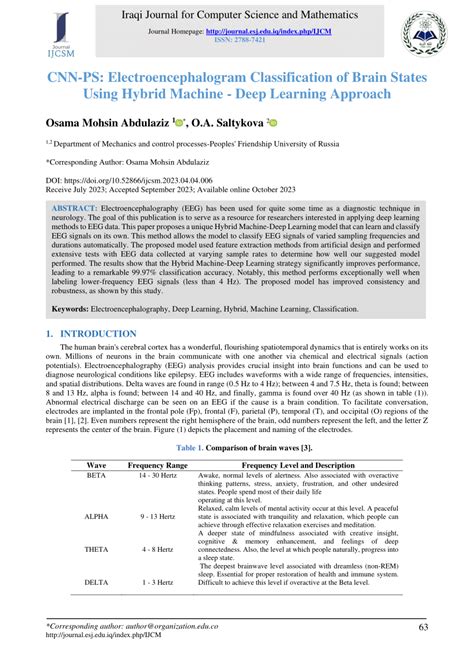 pdf cnn ps electroencephalogram classification of brain states using hybrid machine deep