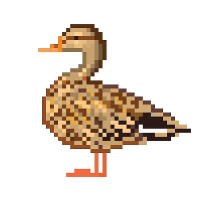 Pixel Art Duck Illustration Stock Vector Royalty Free FreeImages