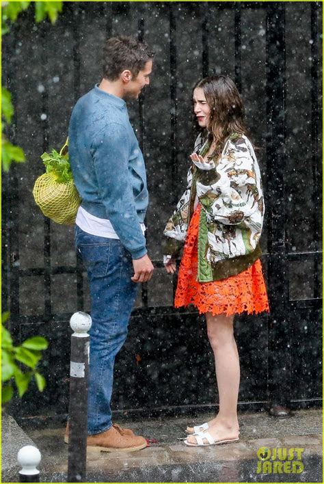 Lily Collins Gets Caught In The Rain With Lucas Bravo For Emily In