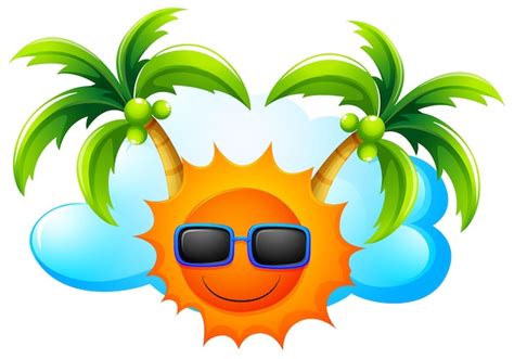 Un Clima Soleado Con Cocoteros Vector Gratis