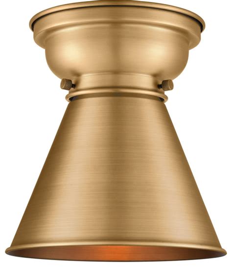 Aditi Appalachian 1 Light Flush Mount In Brushed Brass Transitional
