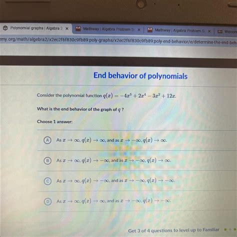 consider the polynomial function q x 4x 5 2x 4 3x 2 12x