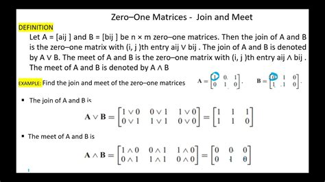 zero one matrices youtube