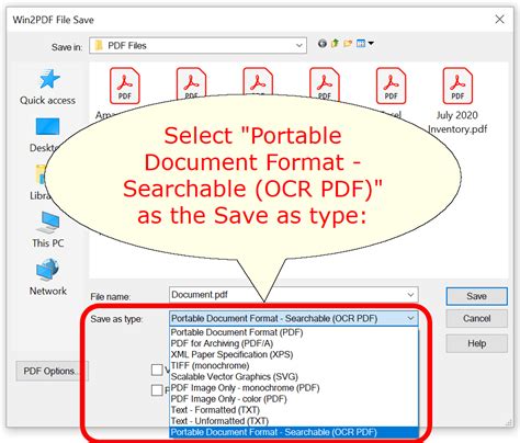 creating an ocr searchable pdf