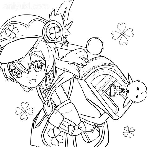 Klee Genshin Impact Coloring Pages Aniyuki