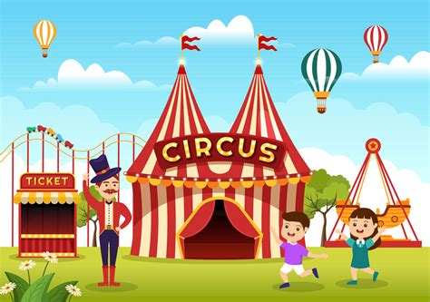 plantilla de circo dibujada a mano ilustración plana de dibujos