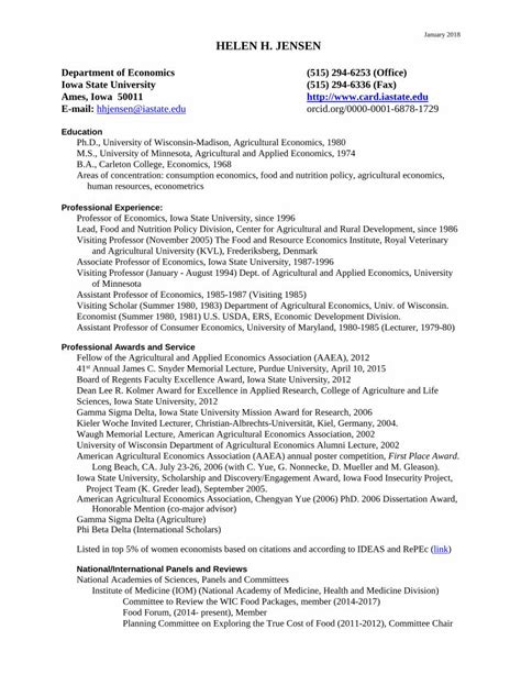 PDF Helen H Jensen Curriculum Vitae An Updated Evaluation Of The