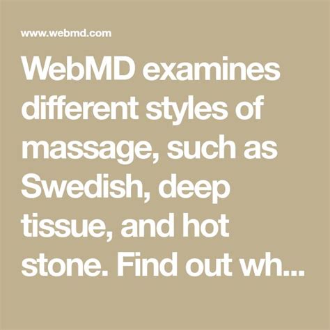 Massage Therapy Styles And Health Benefits Massage Therapy Massage