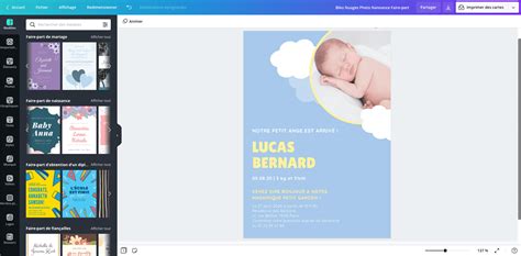 Créer son faire part en ligne facile gratuit Canva