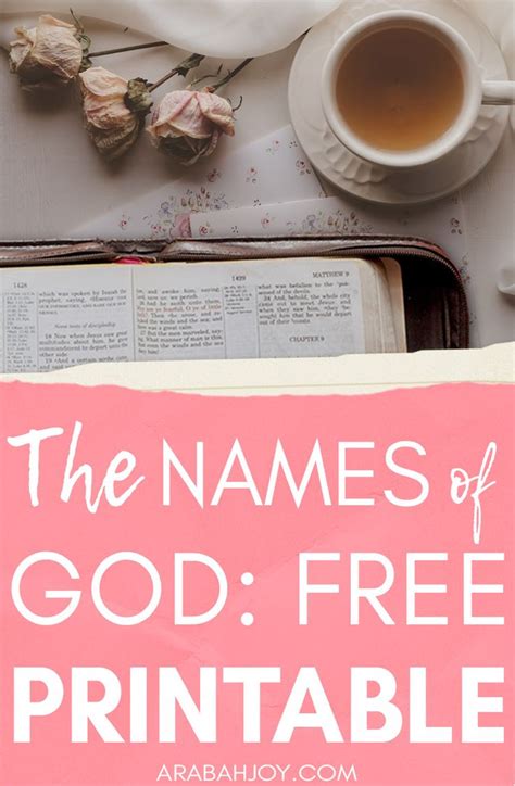 Names And Attributes Of God Free Printable Attributes Of God