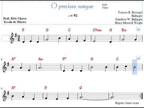 O Precioso Sangue Partitura YouTube
