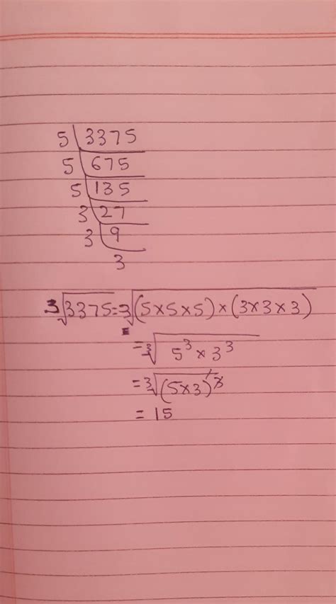 find the cube roots of 3375 by factorization