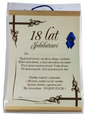 Dyplom Upominek Kartka na 18 urodziny dla Chłopaka 7878709523