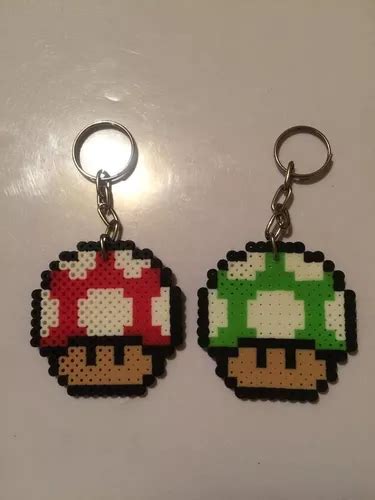 Llaveros Hongo Super Mario Bros Hama Beads 2 6mm En Venta En Ecatepec