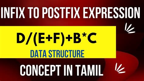 infix to postfix expression in data structure concept in tamil