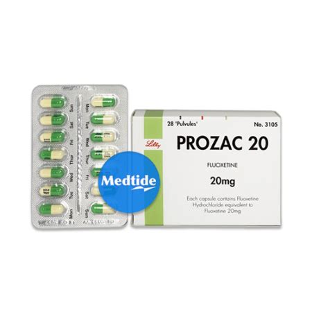 ราคาใหม Prozac 20 mg 28 capsules box กลอง 28 แคปซล MEDTIDE