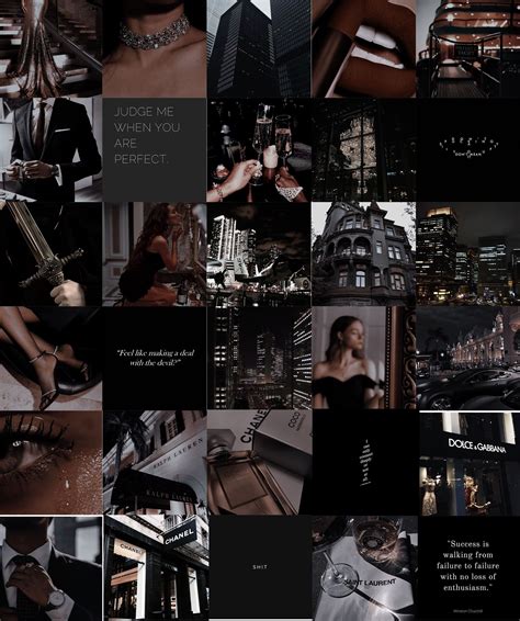Pcs Dark Boujee Wall Collage Kit Dark Aesthetic Photo Etsy