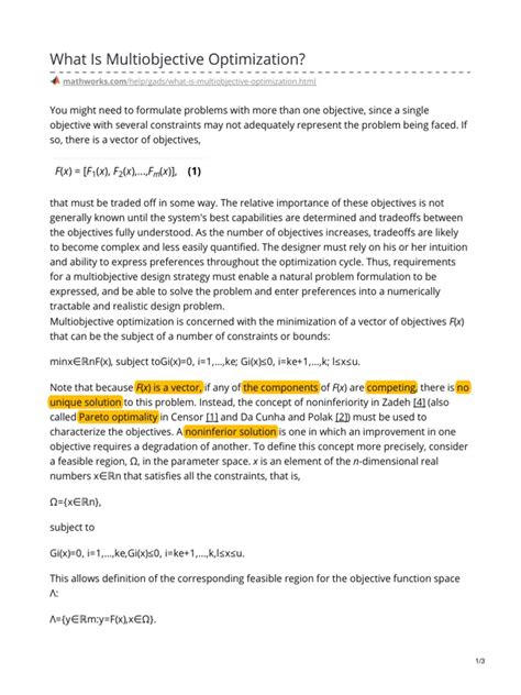 what is multiobjective optimization pdf mathematical optimization applied mathematics