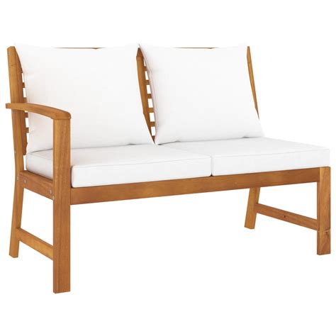 Vidaxl Banco De Jard N Cm Con Cojines Crema Madera Acacia Maciza