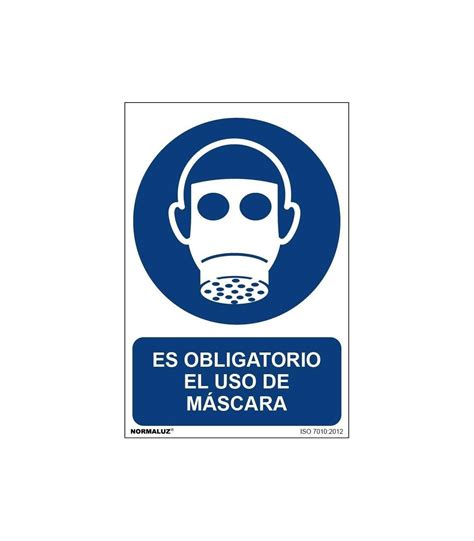 Señal que indica Es Obligatorio El Uso de Máscara varias medidas