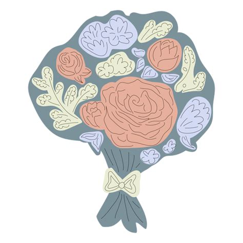Design PNG E SVG De Buquê De Flores Azul Desenhado à Mão Para Camisetas