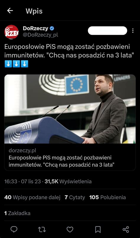 Z aresztu do europarlamentu Włodzimierz Karpiński z PO zostanie