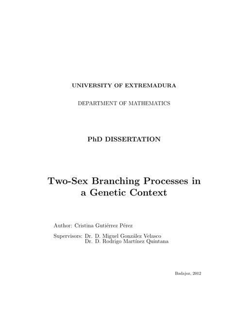 pdf two sex branching processes in a genetic context