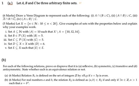 solved a let a b and c be three arbitrary finite sets 6 marks draw a venn diagram to