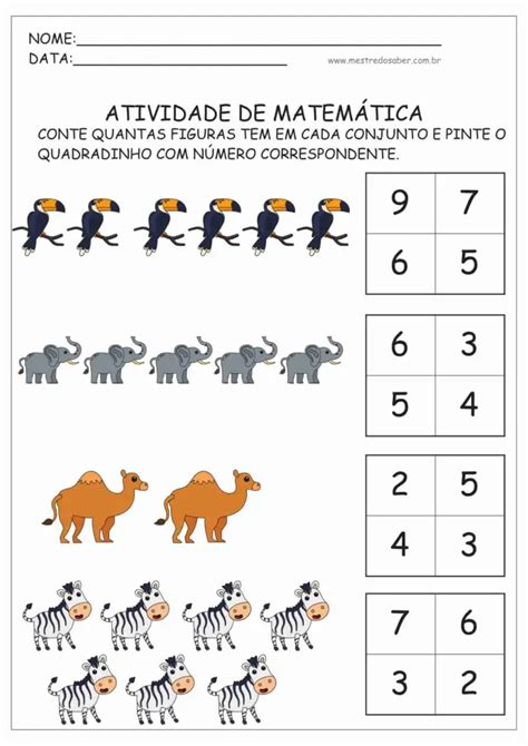 Atividades de Matemática Educação Infantil Mestre do Saber