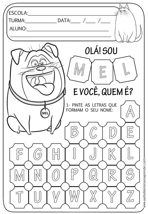Atividades Letra Inicial Do Nome Educação Infantil