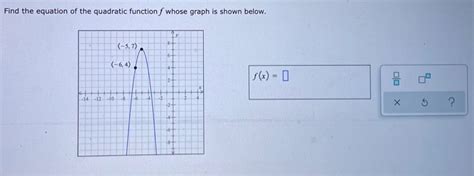 solved find the equation of the quadratic function f whose