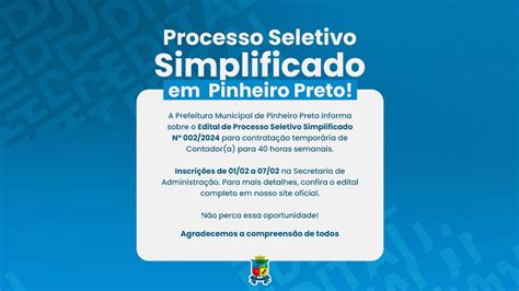 Prefeitura de Pinheiro Preto SC abre seleção para Contador
