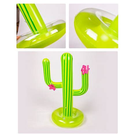 Inflatable Cactus Ring Toss Game Set Target Toss Ferrules Floating Swimming Ring Ebay