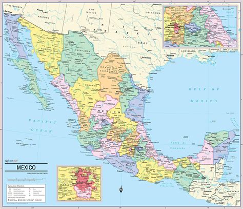 Amazon Cool Owl Maps Mexico Wall Map Poster Rolled 35 X30