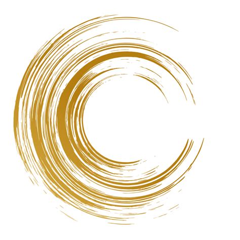 Brush Stroke And Gold Circle Element 18749403 PNG