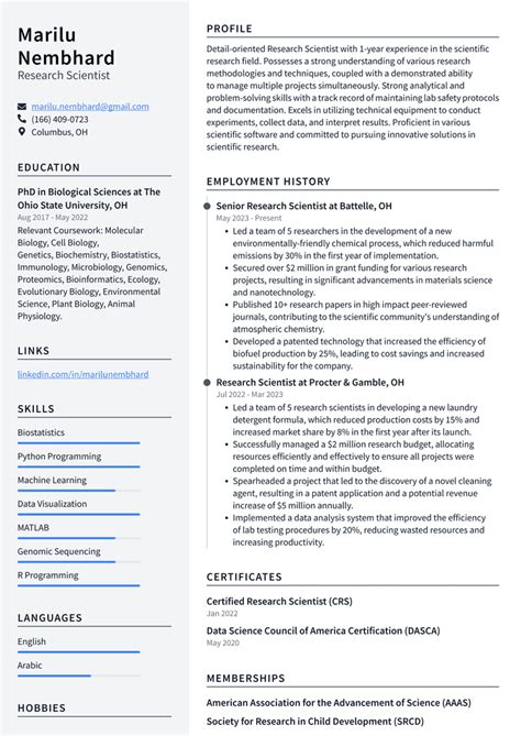 Oracle Research Scientist Resume Examples ResumeCat